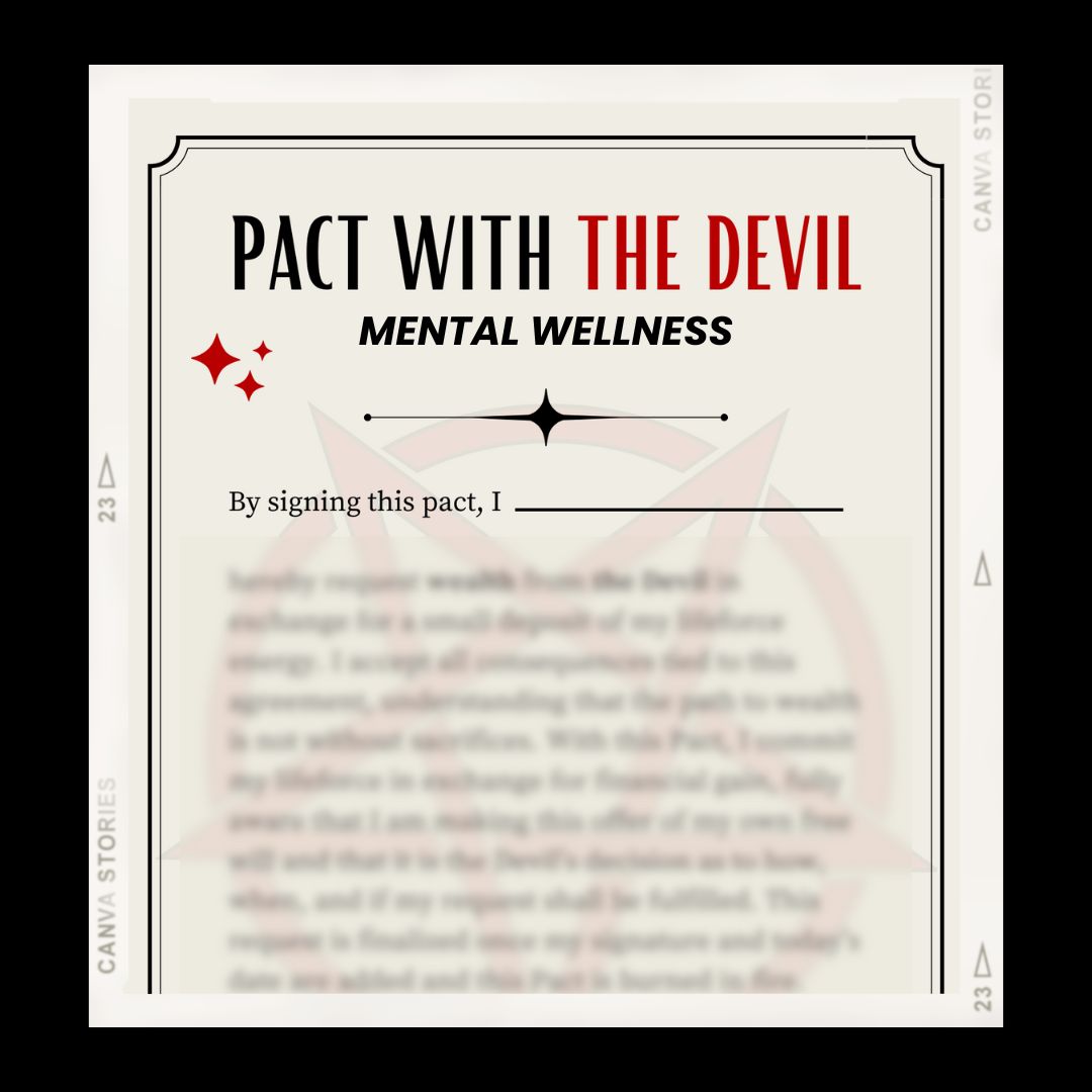 Mental Wellness - Pact with the Devil (Ritual Kit) - Devil's Agent