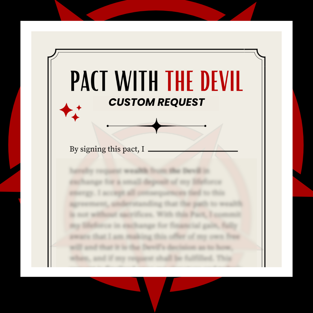 CUSTOM Request - Pact with the Devil (Ritual Kit) - Devil's Agent